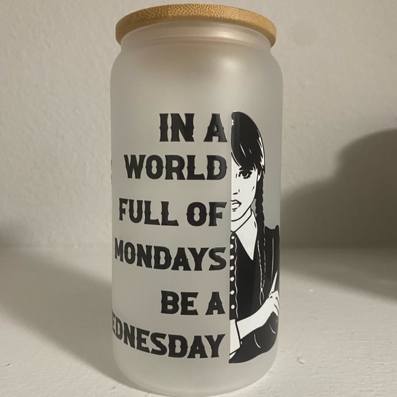 Handmade | Dining | Frosted Glass Tumbler With Wednesday New Comes W ...